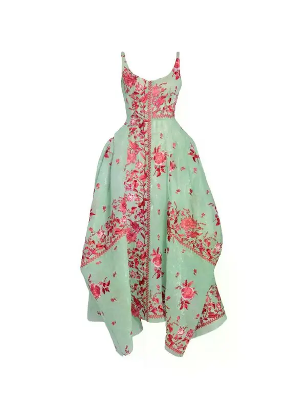 Erdem Floral-print Asymmetric-hem Dress