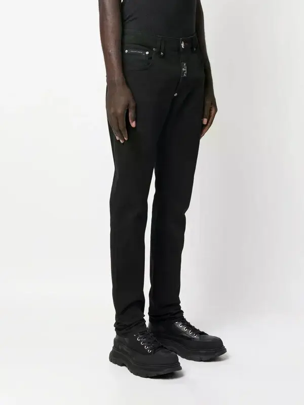 Philipp Plein Hexagon Mid-rise Slim-cut Jeans