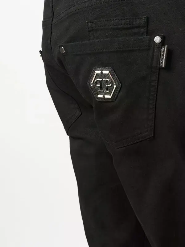 Philipp Plein Hexagon Mid-rise Slim-cut Jeans