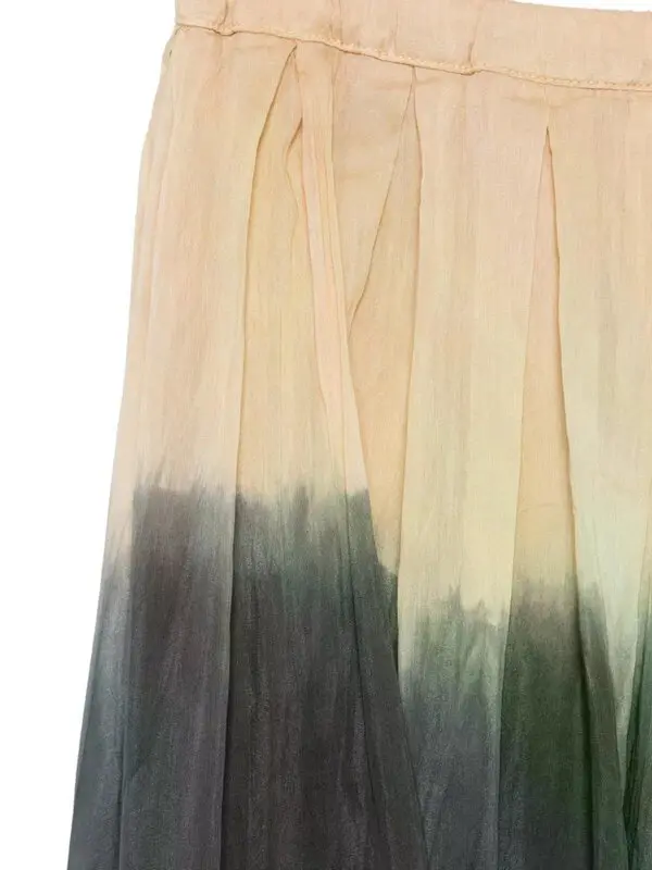 ROBERTO COLLINA Pleated Tie-dye Skirt - Neutrals