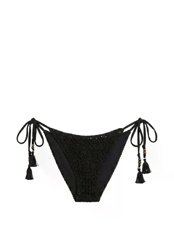 DEL MAAR Nacahui Crochet-knit Bikini Bottoms - Black