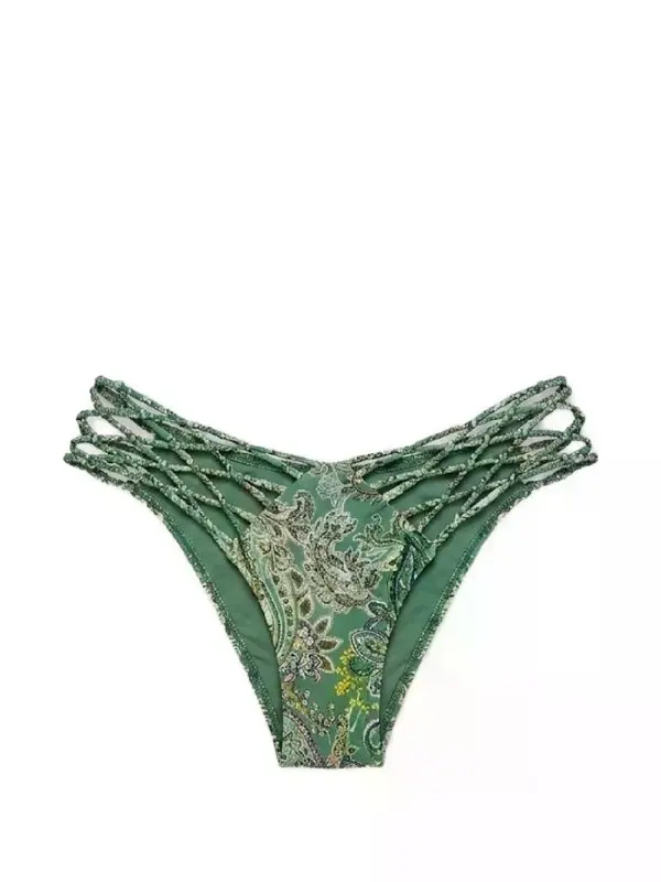 DEL MAAR Lariaqui Paisley-print Bikini Bottoms - Green
