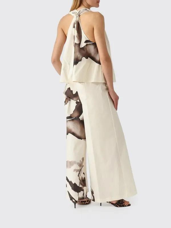 Liviana Conti Wide Leg Printed Trousers