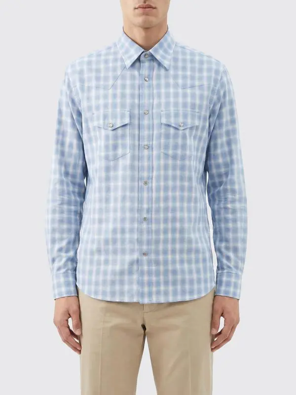 TOM FORD Check Cotton And Linen Casual Shirt