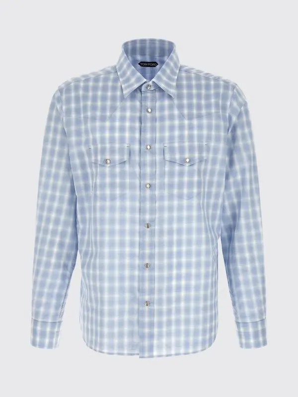 TOM FORD Check Cotton And Linen Casual Shirt