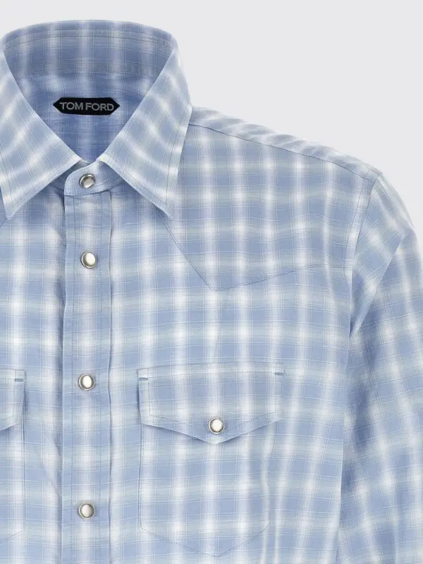 TOM FORD Check Cotton And Linen Casual Shirt