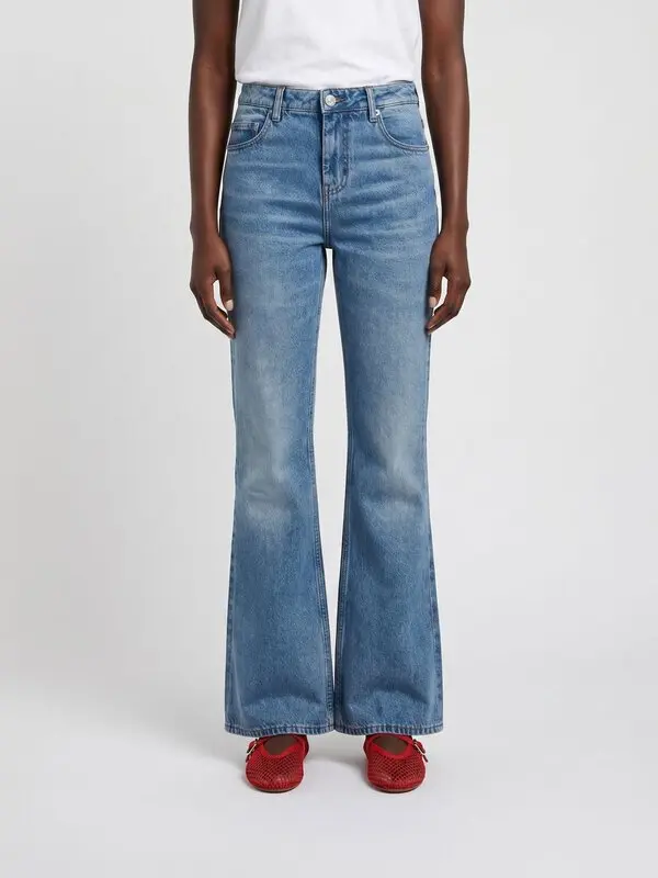 AMI Paris Flared Cotton Denim Jeans - Blue