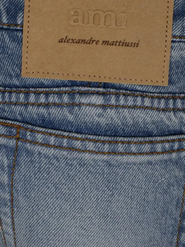 AMI Paris Flared Cotton Denim Jeans - Blue