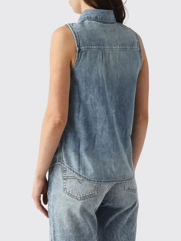 DIESEL® Sleeveless Shirt In Cotton With Embroidered Logo