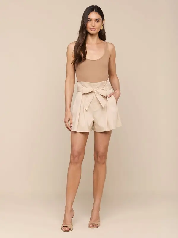 L'Agence Damira Poplin Short - Biscuit