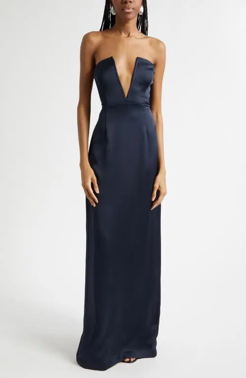 Ramy Brook Raquel Plunge Strapless Column Gown