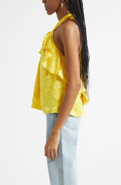 Ramy Brook Burnout Talia Halter Top - Sunshine Burnout