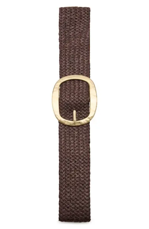 Mango Natural Fiber Woven Belt - Chocolate