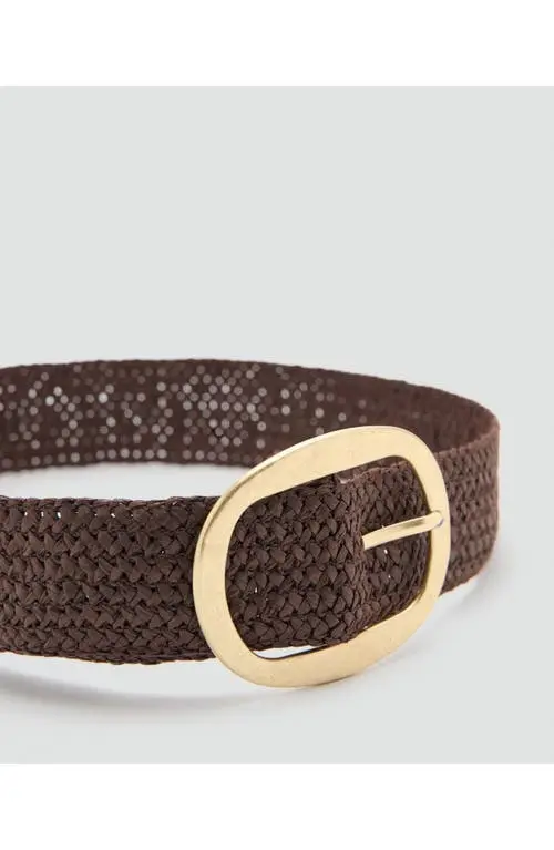 Mango Natural Fiber Woven Belt - Chocolate