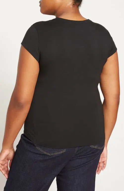 Universal Standard Ashley Cap-sleeve Cotton T-shirt - Black