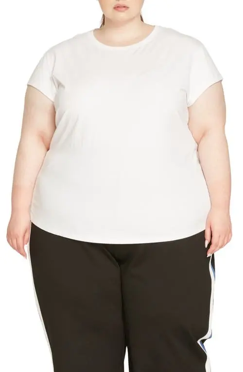 Universal Standard Ashley Cap-sleeve Cotton T-shirt - White