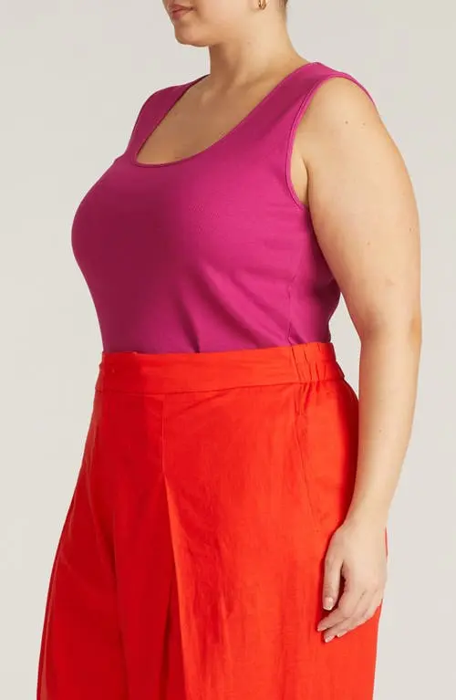 Universal Standard Ribbed Scoop Neck Tank - Hyper Pink