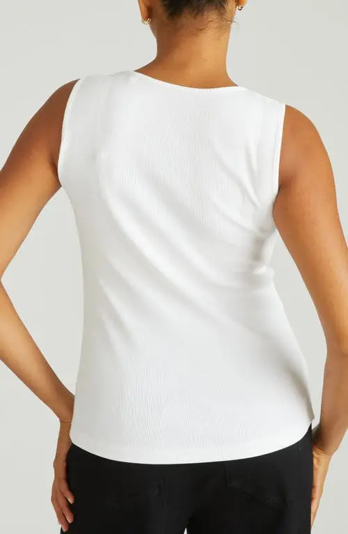 Universal Standard Ribbed Scoop Neck Tank - White