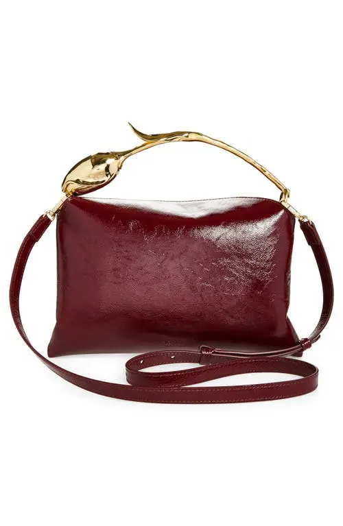 Erdem Medium Bloom Leather Handbag - Ruby Red