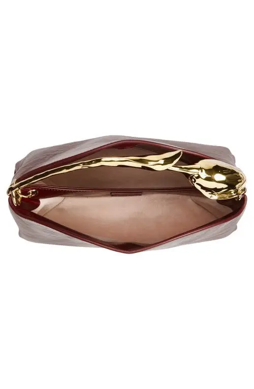 Erdem Medium Bloom Leather Handbag - Ruby Red