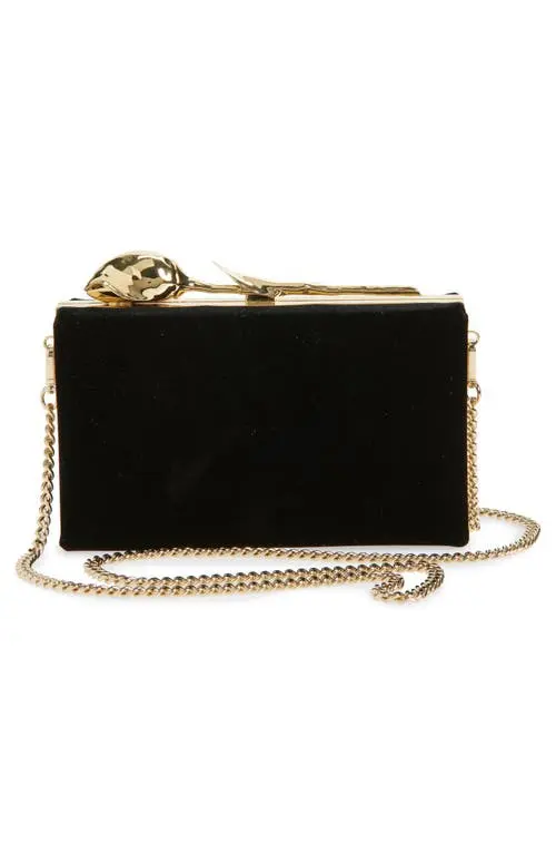Erdem Bloom Velvet Clutch - Black