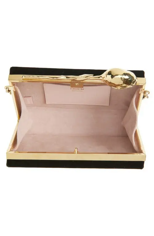 Erdem Bloom Velvet Clutch - Black