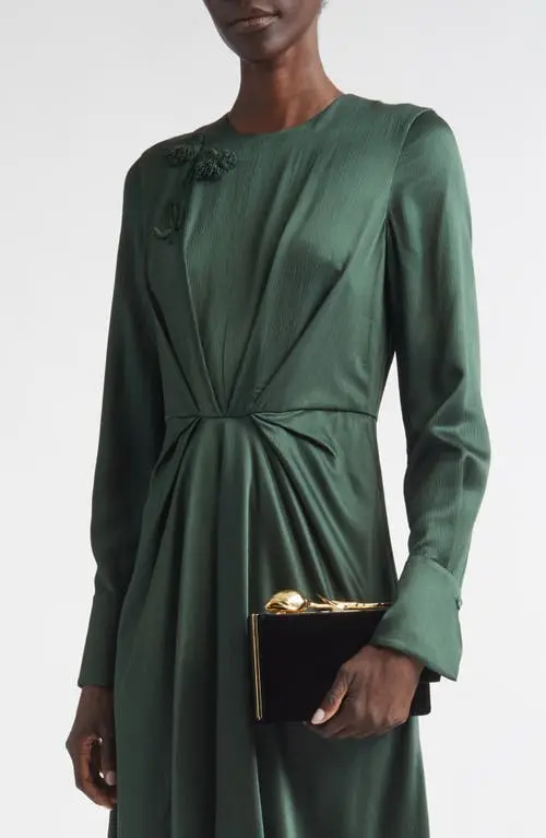 Erdem Bloom Velvet Clutch - Black