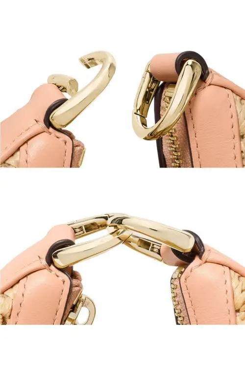 Kate Spade New York Straw And Leather Crossbody Bag - Light Cantaloupe Multi