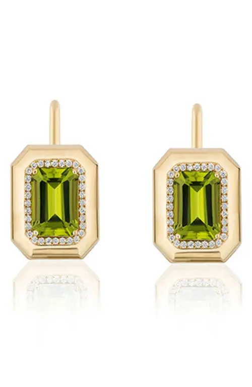 Goshwara G-classic Emerald-cut Drop Earrings - Bright Green