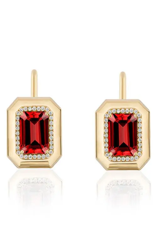 Goshwara G-classic Emerald-cut Drop Earrings - Red