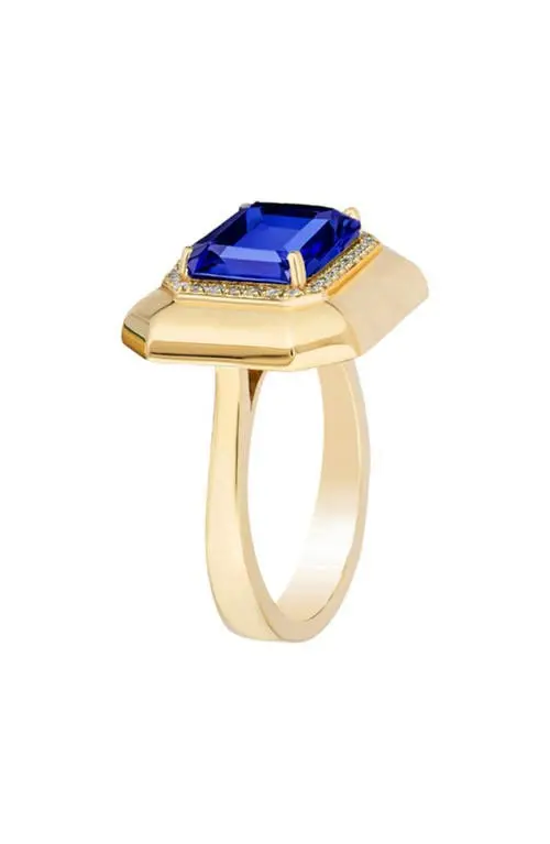 Goshwara Emerald-cut Semiprecious Stone Ring - Vivid Blue