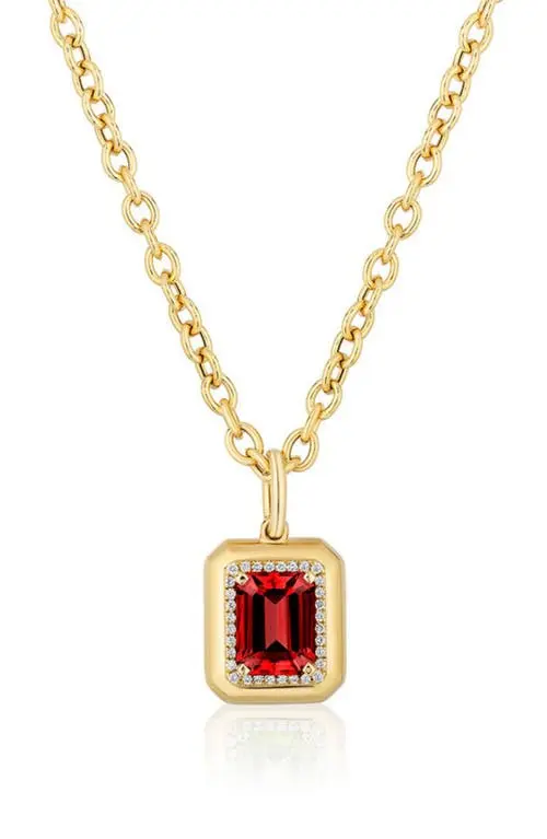 Goshwara G-classic Emerald Cut Pendant Necklace - Red