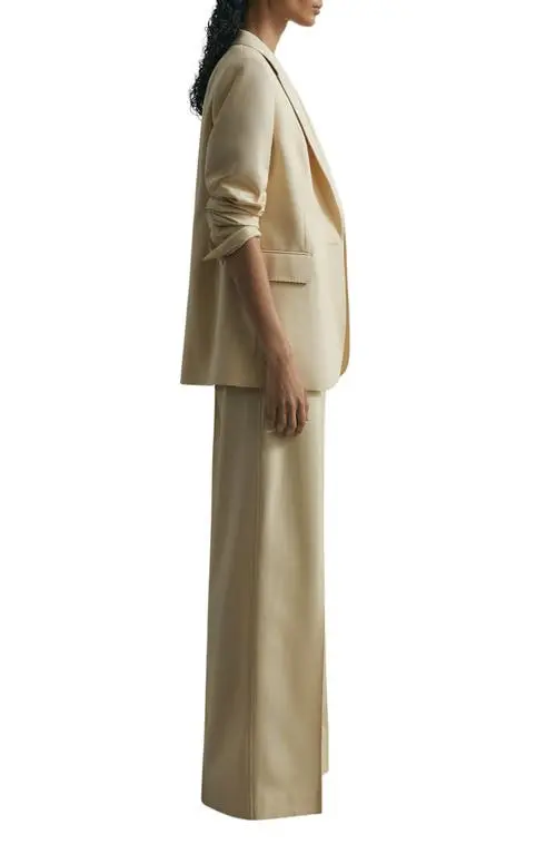 REISS Anya Wide Leg Silk & Wool Pants