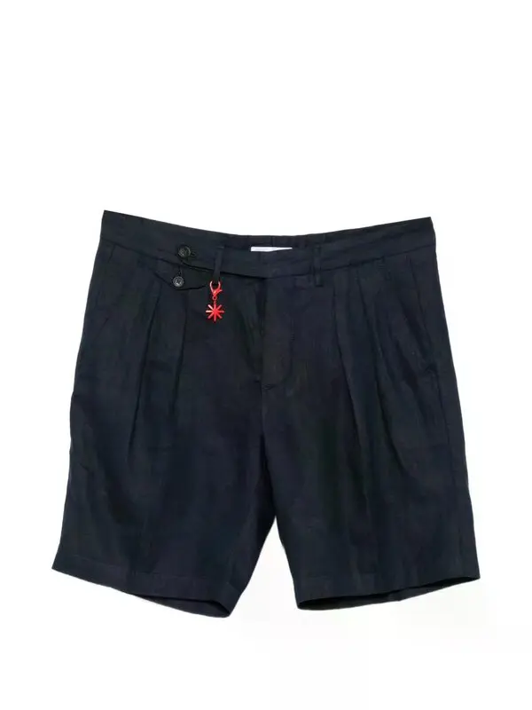 MANUEL RITZ Pleated Linen Shorts