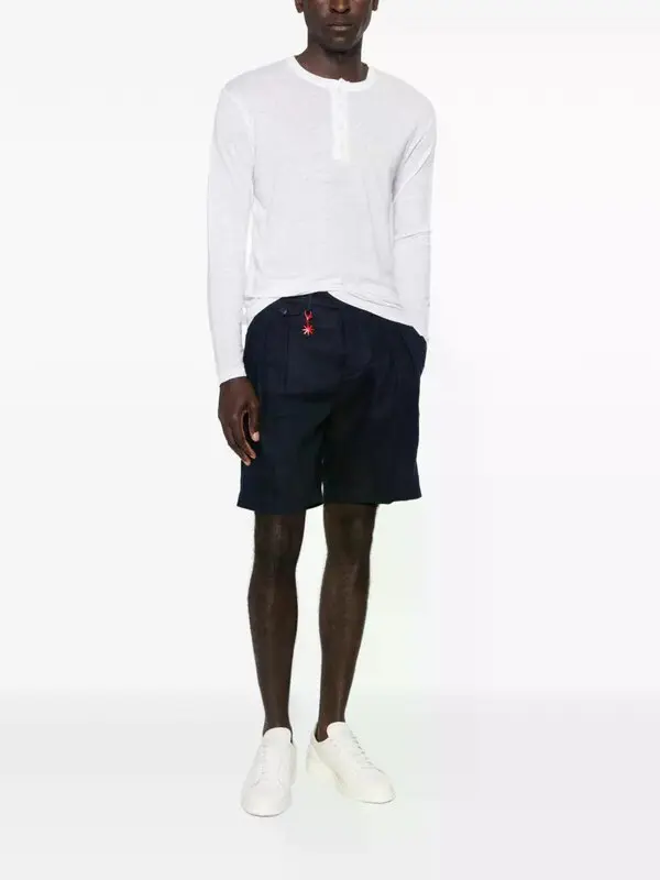 MANUEL RITZ Pleated Linen Shorts