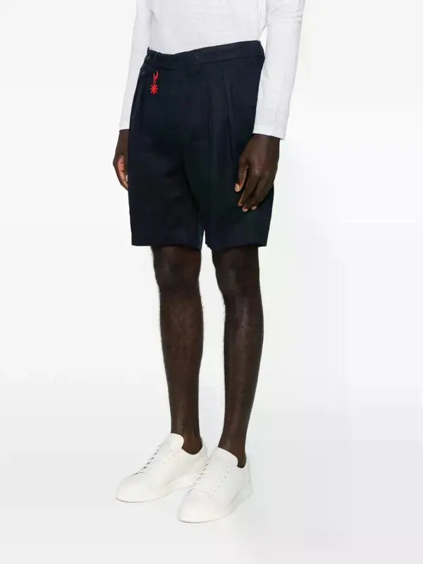 MANUEL RITZ Pleated Linen Shorts