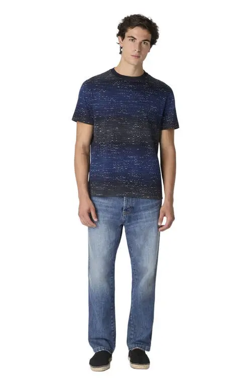 Missoni Crew-neck Cotton T-shirt With Jacquard Greek Motif - Blue Multi