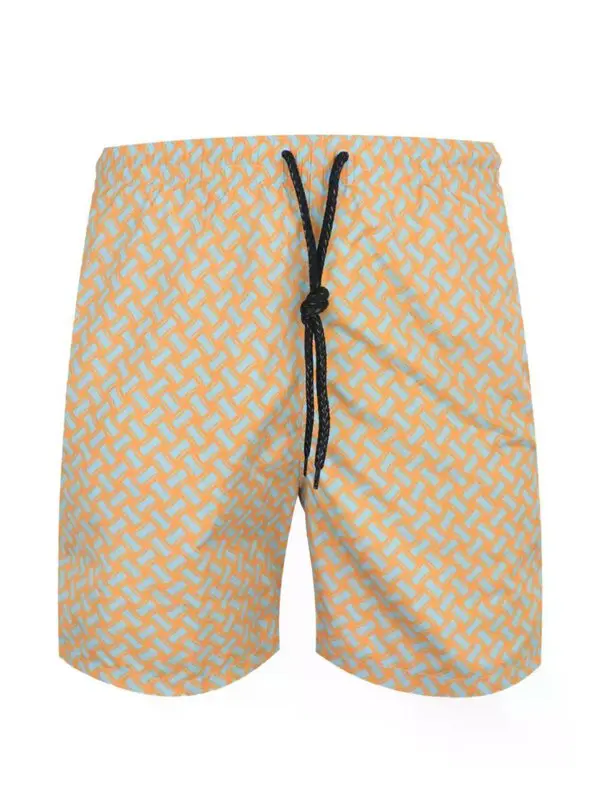 DRUMOHR Geometric Print Drawstring Shorts - Orange