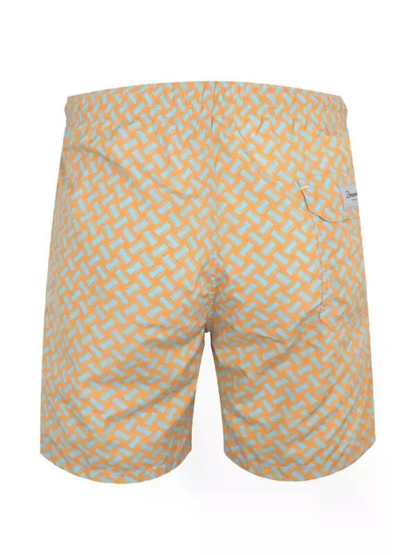 DRUMOHR Geometric Print Drawstring Shorts - Orange