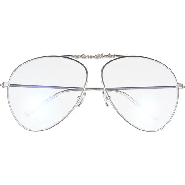 Acne Studios Ator Aviator Sunglasses - Vintage Silver/transparent