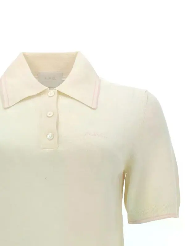 A.p.c. Lisa Contrast-trim Short-sleeve Polo Shirt