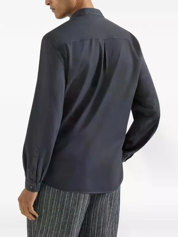 Brunello Cucinelli Mandarin-collar Garment-dyed Shirt