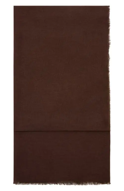 Mango Frayed Edge Scarf - Chocolate