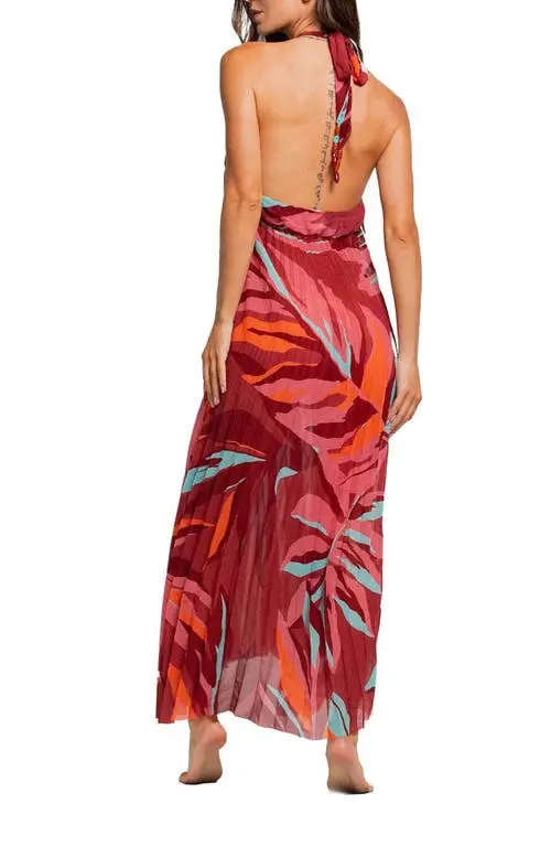 Cosita Linda Pleated Halter Maxi Dress