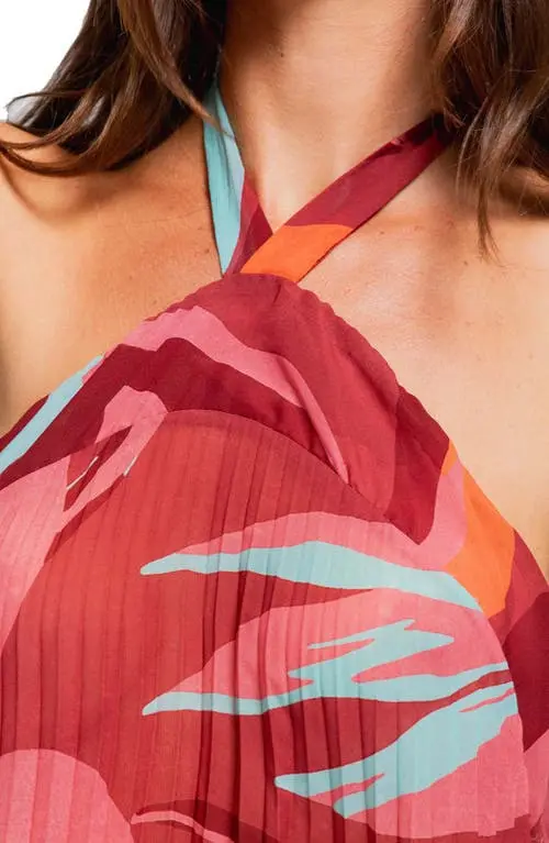 Cosita Linda Pleated Halter Maxi Dress