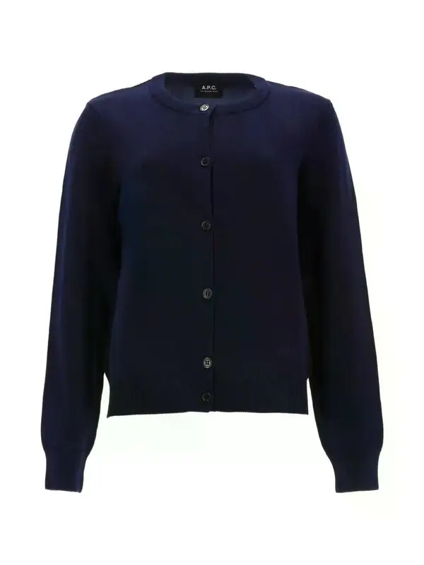 A.p.c. Leonie Button-up Knit Cardigan - Blue