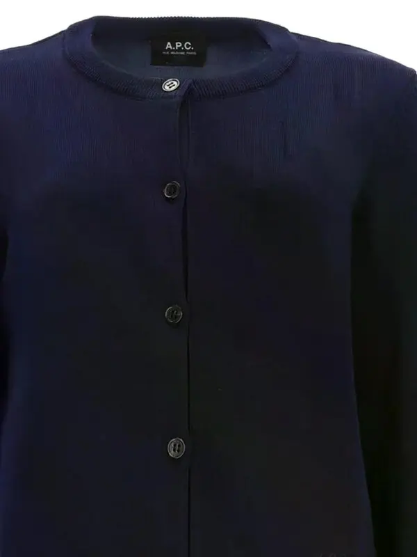 A.p.c. Leonie Button-up Knit Cardigan - Blue