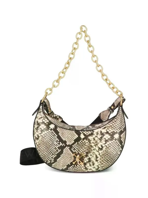 Off-White Snakeskin Effect Arrows Shoulder Bag