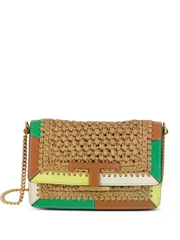 TOD'S T Timeless Woven Shoulder Bag