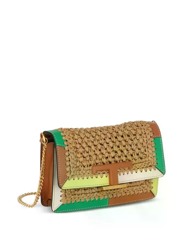 TOD'S T Timeless Woven Shoulder Bag